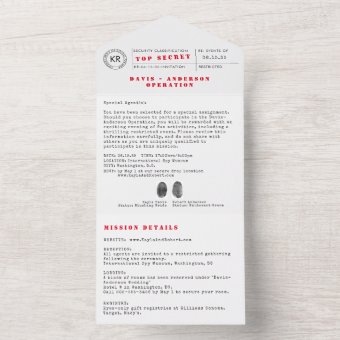 Secret Agent Spy Invitation | Zazzle