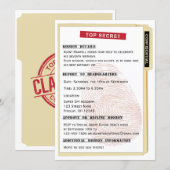 Secret Agent Spy Mission File Birthday Party Invitation | Zazzle