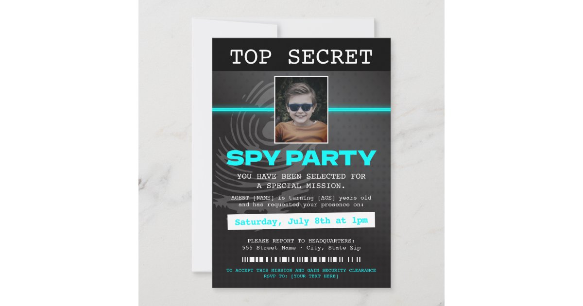 Secret Agent Spy Party Invitation | Zazzle