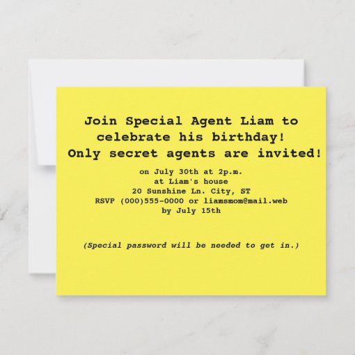 "Secret Agent/Spy" Party Invitations | Zazzle