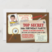 Secret Agent Spy Top Secret Birthday Party Invite | Zazzle