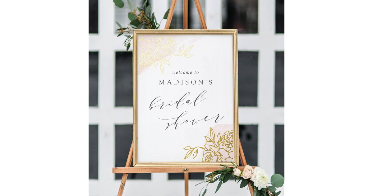 Secret Garden Bridal Shower Welcome Foil Prints | Zazzle