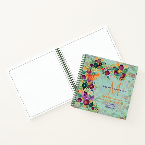 Secret Garden Floral Birds Gardeners Journal | Zazzle