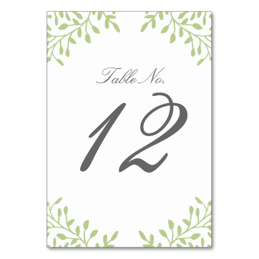 Secret Garden Wedding Table Number - Green | Zazzle