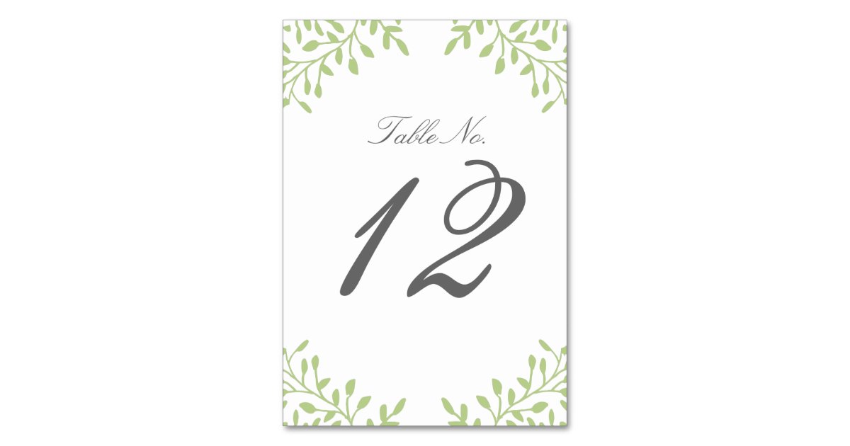 Secret Garden Wedding Table Number - Green | Zazzle