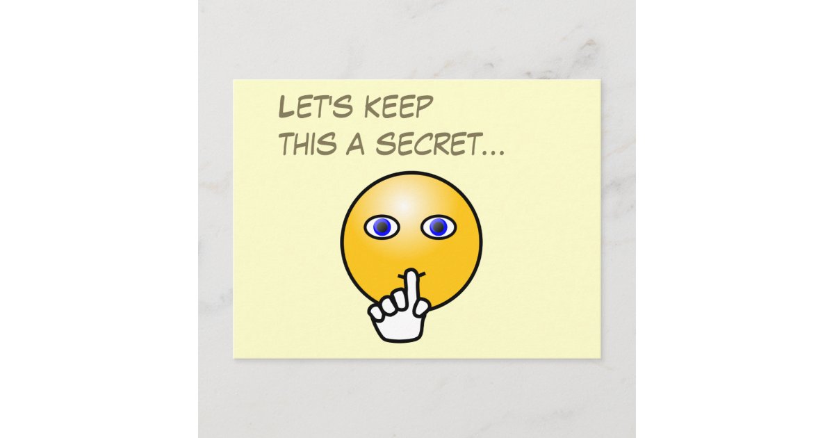Secret hush emoticon surprise party invitation postcard | Zazzle