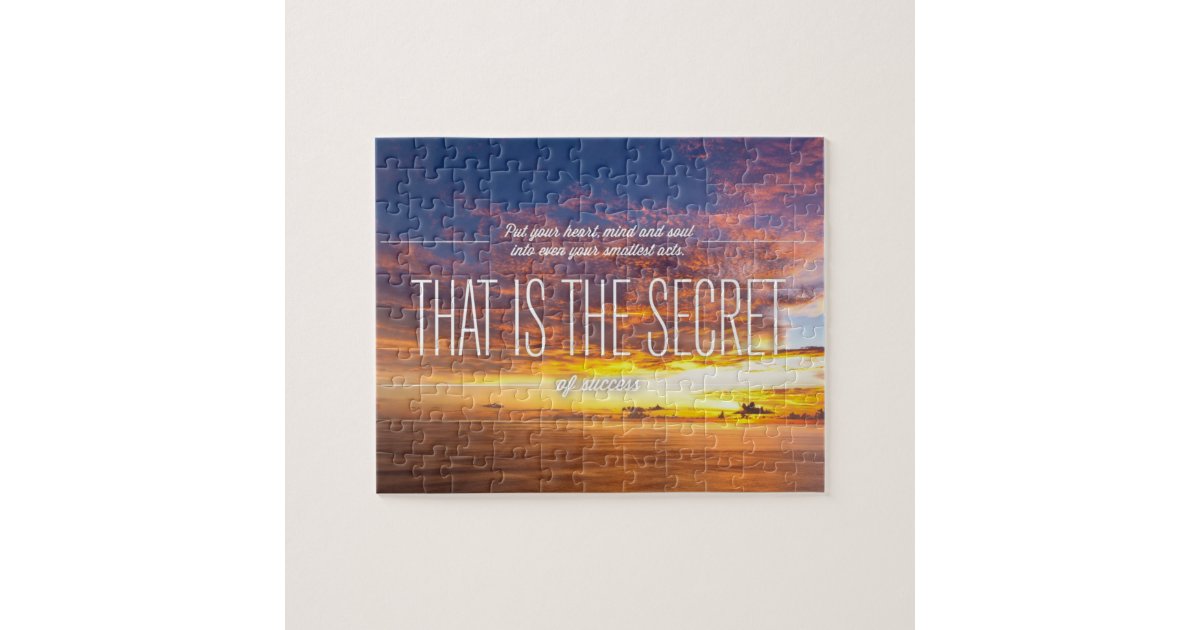 Secret Of Success - Motivational Quote Jigsaw Puzzle | Zazzle