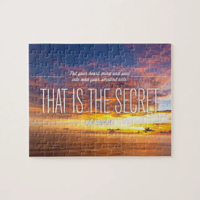 Secret Of Success - Motivational Quote Jigsaw Puzzle | Zazzle