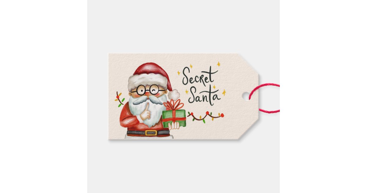 Secret Santa Christmas Gift Tags | Zazzle