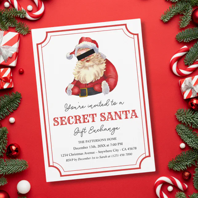 Secret Santa Christmas Holiday Party Invitation | Zazzle