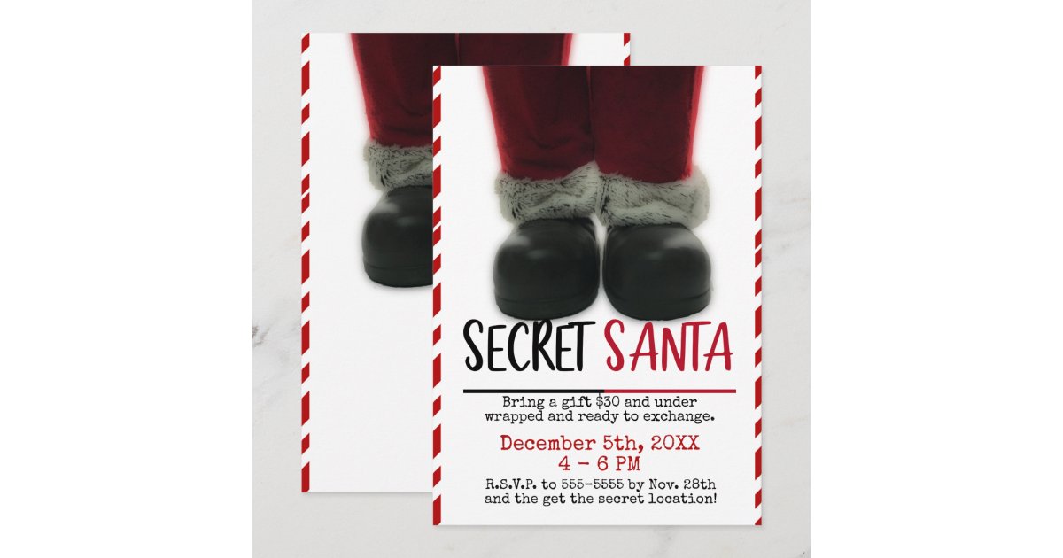 Secret Santa Christmas Holiday Party Invitation | Zazzle