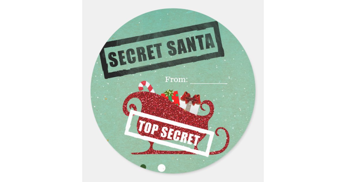 Secret Santa Gift Exchange Christmas Holiday Party Classic Round ...