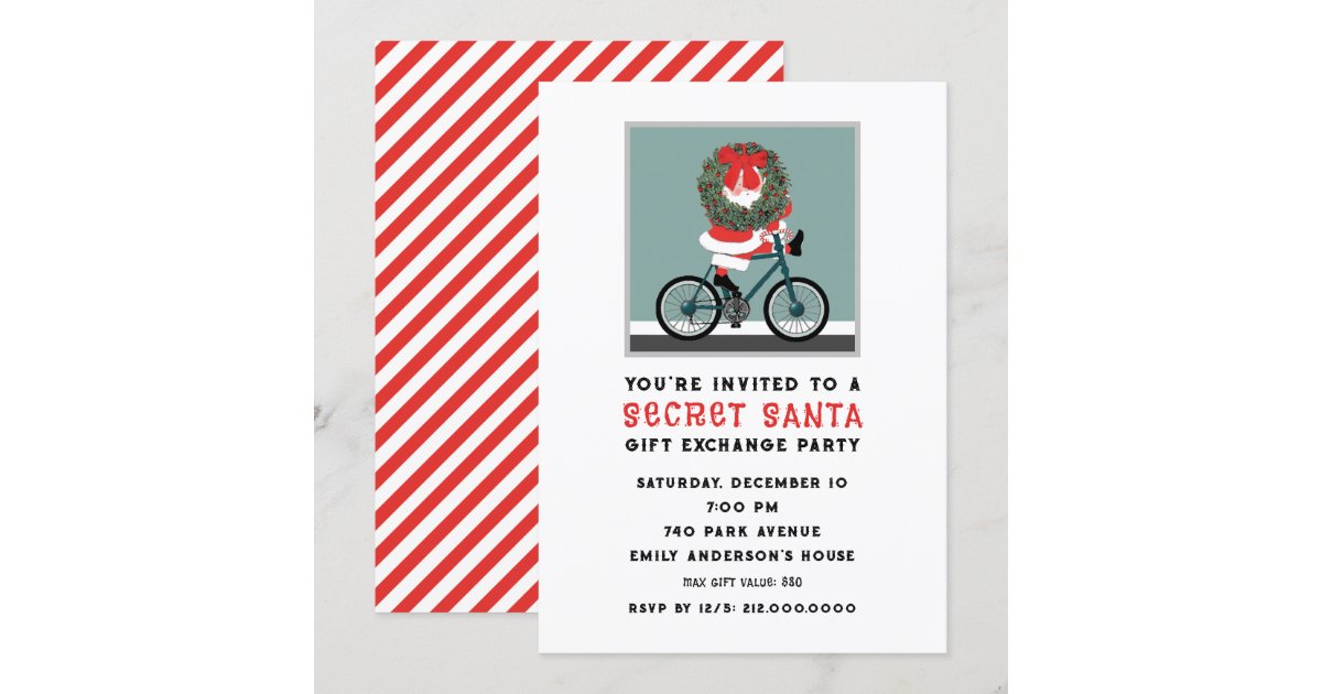 Secret Santa Gift Exchange Christmas Party Invitation | Zazzle