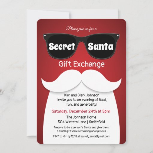 Secret Santa Gift Exchange Invitation | Zazzle