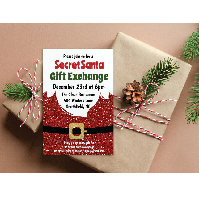 Secret Santa Gift Exchange Invitation | Zazzle
