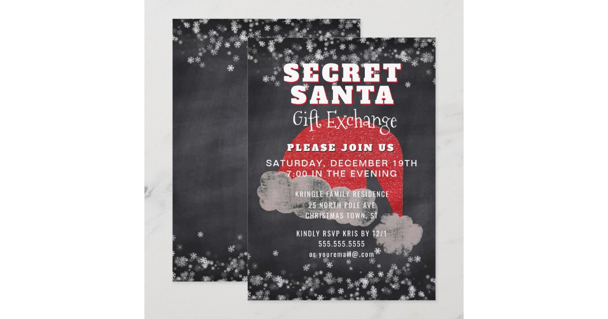 Secret Santa Gift Exchange Party Invitation | Zazzle
