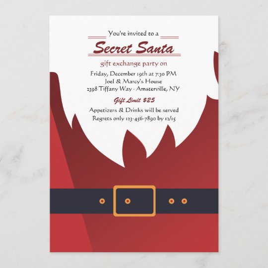 Secret Santa Holiday Party Invitation | Zazzle.com
