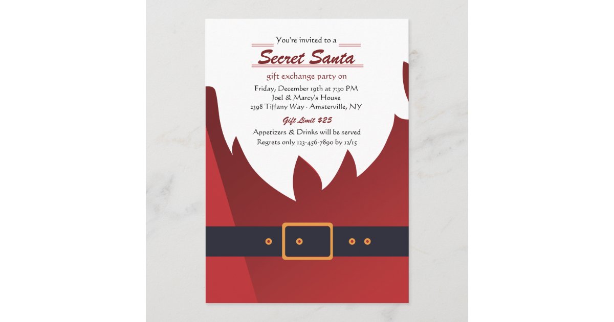Secret Santa Holiday Party Invitation | Zazzle.com