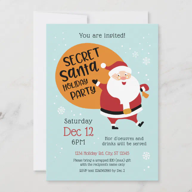 Secret Santa Holiday Party Invitation | Zazzle