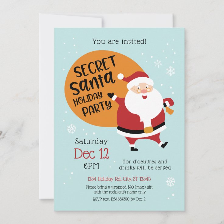 Secret Santa Holiday Party Invitation | Zazzle