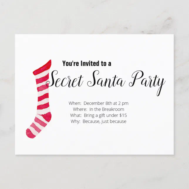 Secret Santa Party Invitation | Zazzle