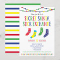 Secret Santa Sock Exchange Sock Swap Holiday Party Invitation | Zazzle