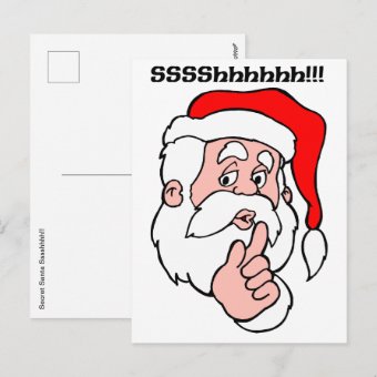 Secret Santa Sssshhhh!! Holiday Postcard | Zazzle