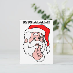 Secret Santa Sssshhhh!! Holiday Postcard | Zazzle
