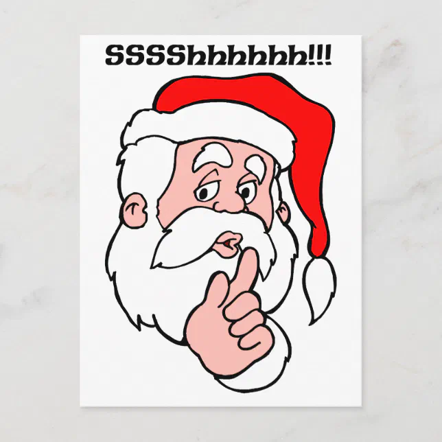 Secret Santa Sssshhhh!! Holiday Postcard | Zazzle