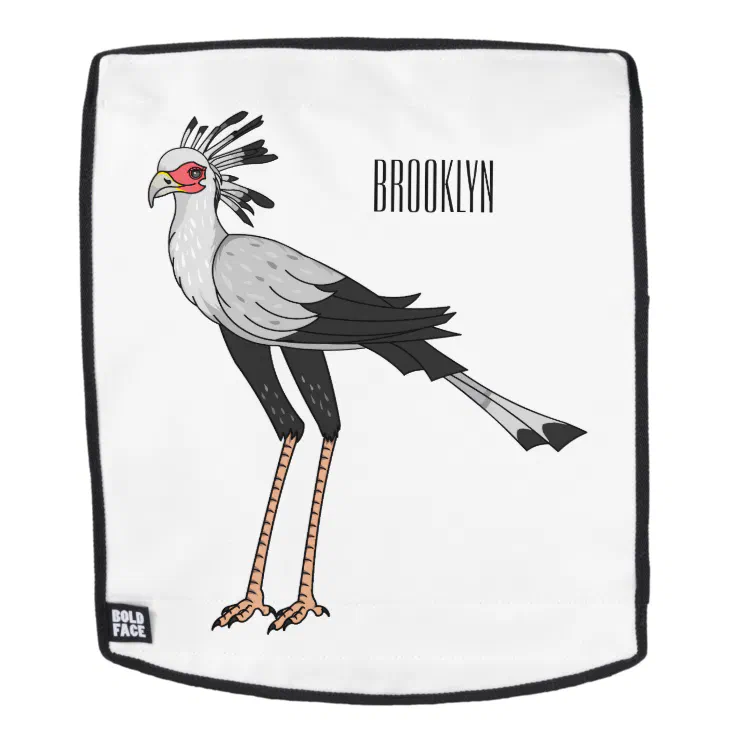 Secretary bird cartoon illustration backpack | Zazzle