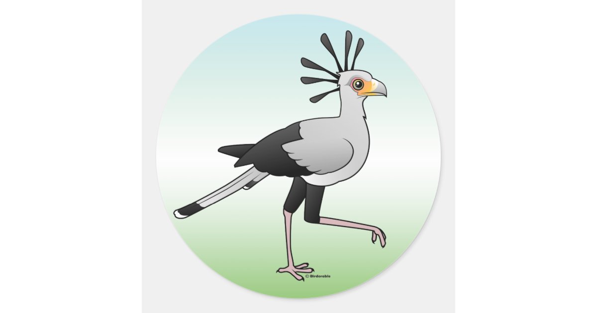Secretary Bird Classic Round Sticker | Zazzle