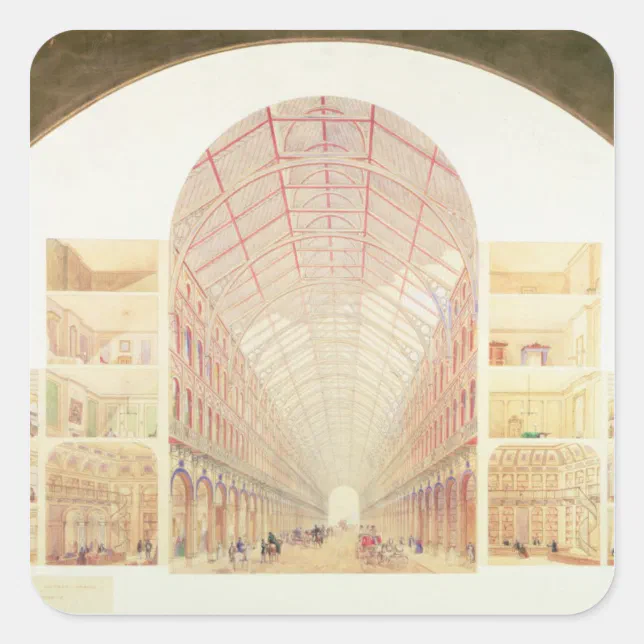 Section perspective square sticker | Zazzle