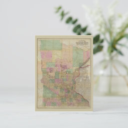 Sectional Map of Minnesota (circa 1860) Postcard | Zazzle