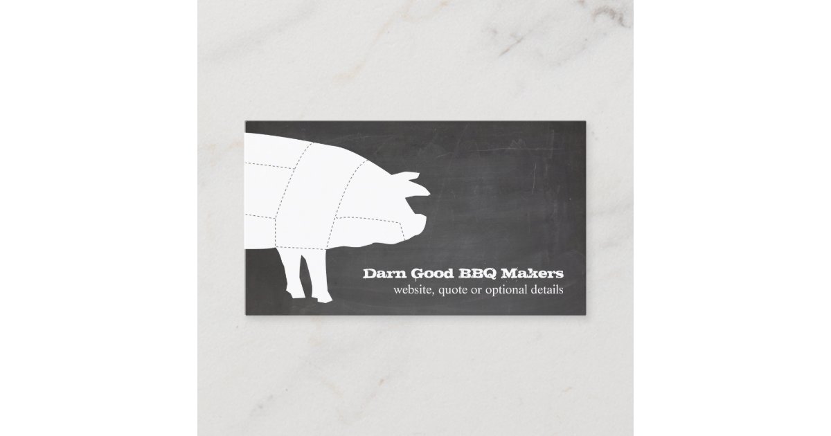 Sectioned BBQ Pig Barbecue Business Card | Zazzle