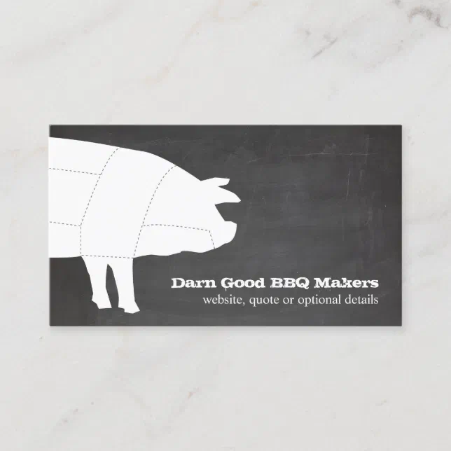 Sectioned BBQ Pig Barbecue Business Card | Zazzle