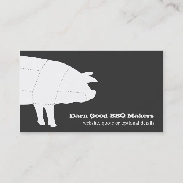 Sectioned BBQ Pig Business Card | Zazzle