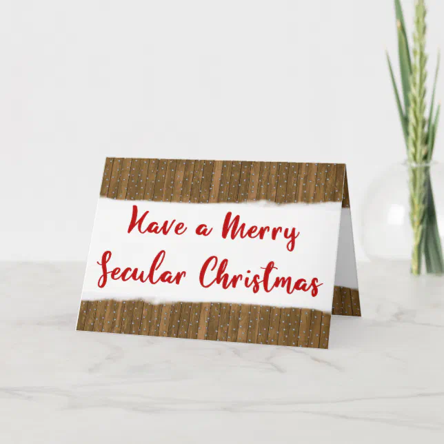 Secular Christmas with Message Inside Holiday Card | Zazzle