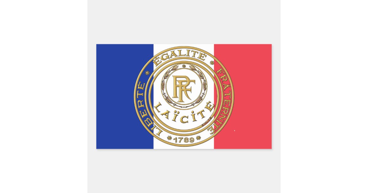 secular French flag Rectangular Sticker | Zazzle