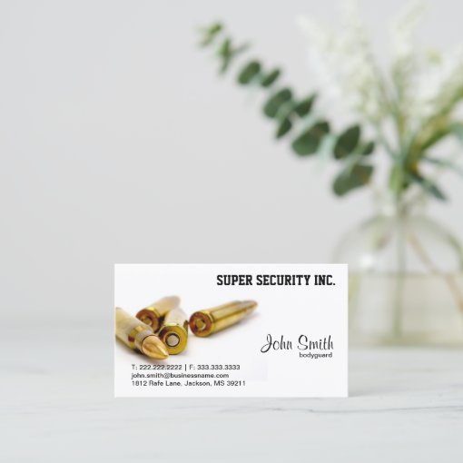 Security Bodyguard Bullets Business Card | Zazzle