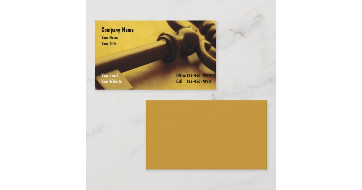 Security Business Cards Key Theme | Zazzle