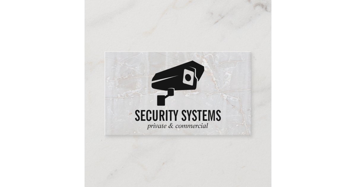 Security Camera Logo | Marble Business Card | Zazzle