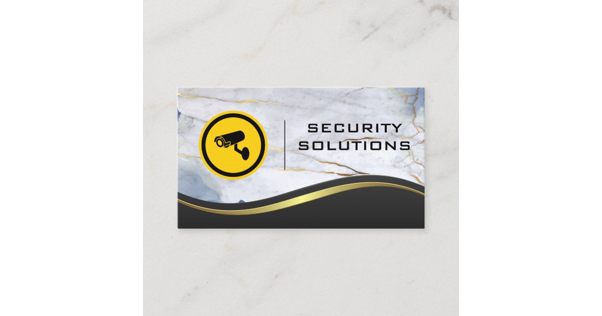 Security Camera Logo | Metal Marble Business Card | Zazzle