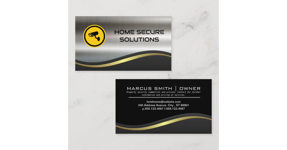 Security Camera Logo | Metallic Business Card | Zazzle