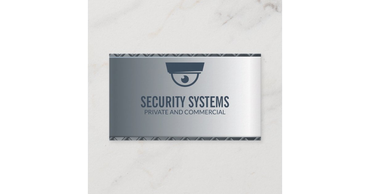 Security Camera | Metallic Background Business Card | Zazzle