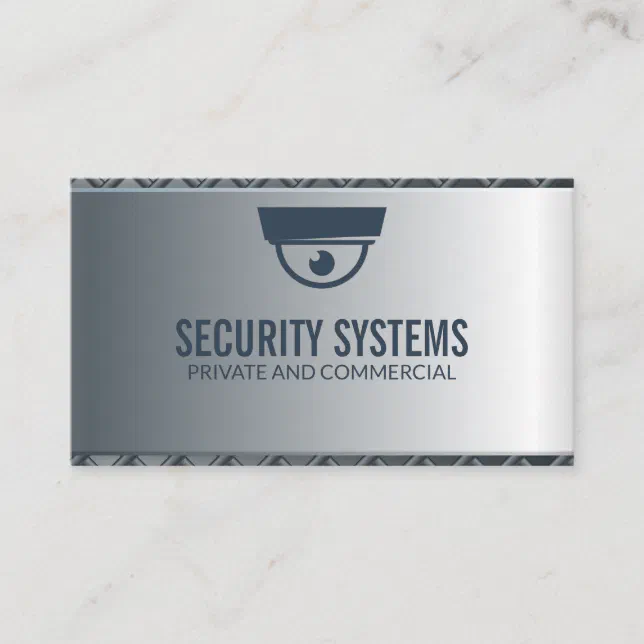 Security Camera | Metallic Background Business Card | Zazzle