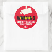 Security Camera Round Warning Sticker | Zazzle