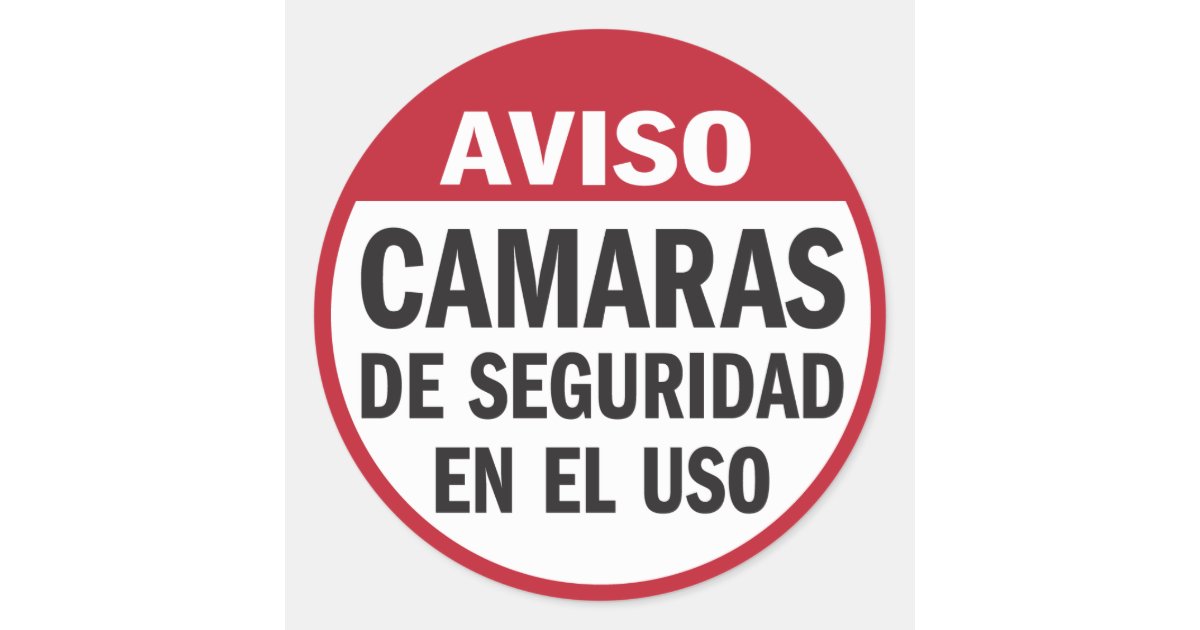 Security Cameras in Use Aviso in Spanish Classic Round Sticker | Zazzle