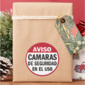 Security Cameras in Use Aviso in Spanish Classic Round Sticker | Zazzle