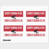 Security Cameras in Use Bilingual Spanish English Rectangular Sticker ...