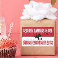 Security Cameras in Use Bilingual Spanish English Rectangular Sticker ...